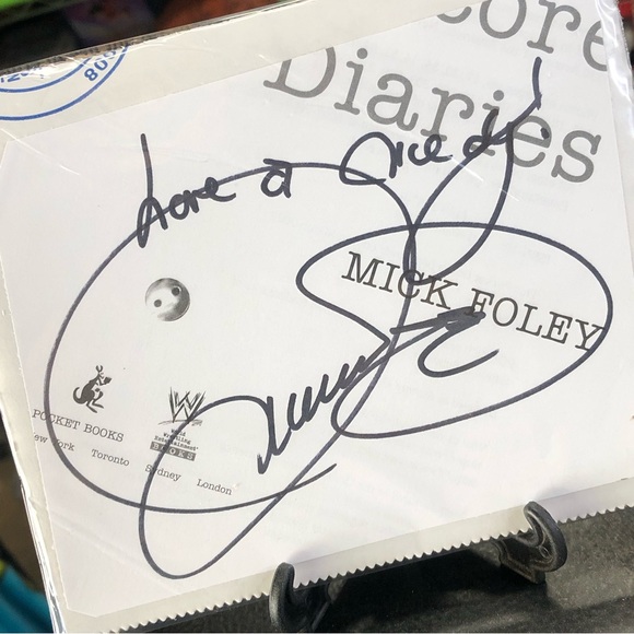 Other | Mick Foley Signed Cut Signature Have A Nice Day Wwf Legend ...